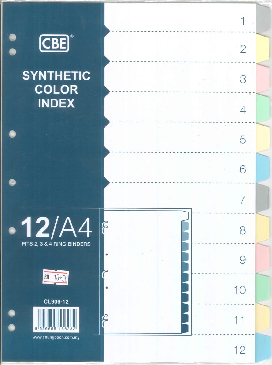 CBE SYNTHETIC ( PLASTIC ) COLOUR INDEX DIVIDER CL906-5 / CL906-6 ...