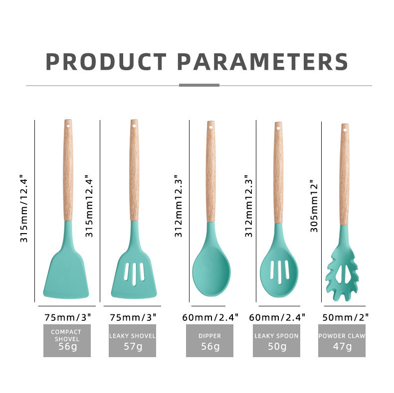 12Pcs Cooking Tools Kitchen Cookware Set Silicone Utensils Cooking Sets ...