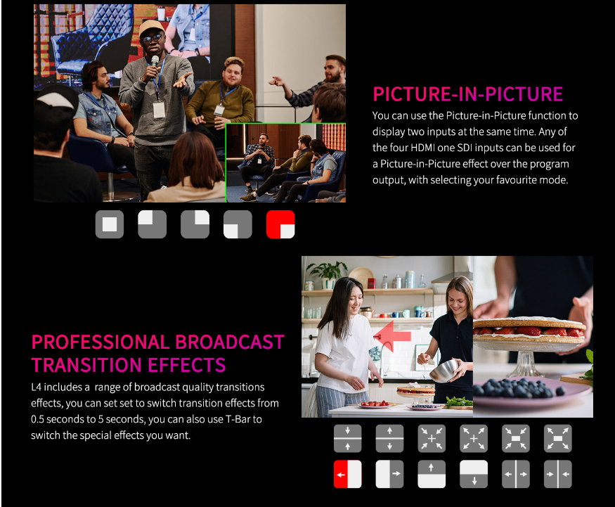 FEELWORLD L4 Multi camera Video Hybrid Switch 10.1-inch Touch Screen ...