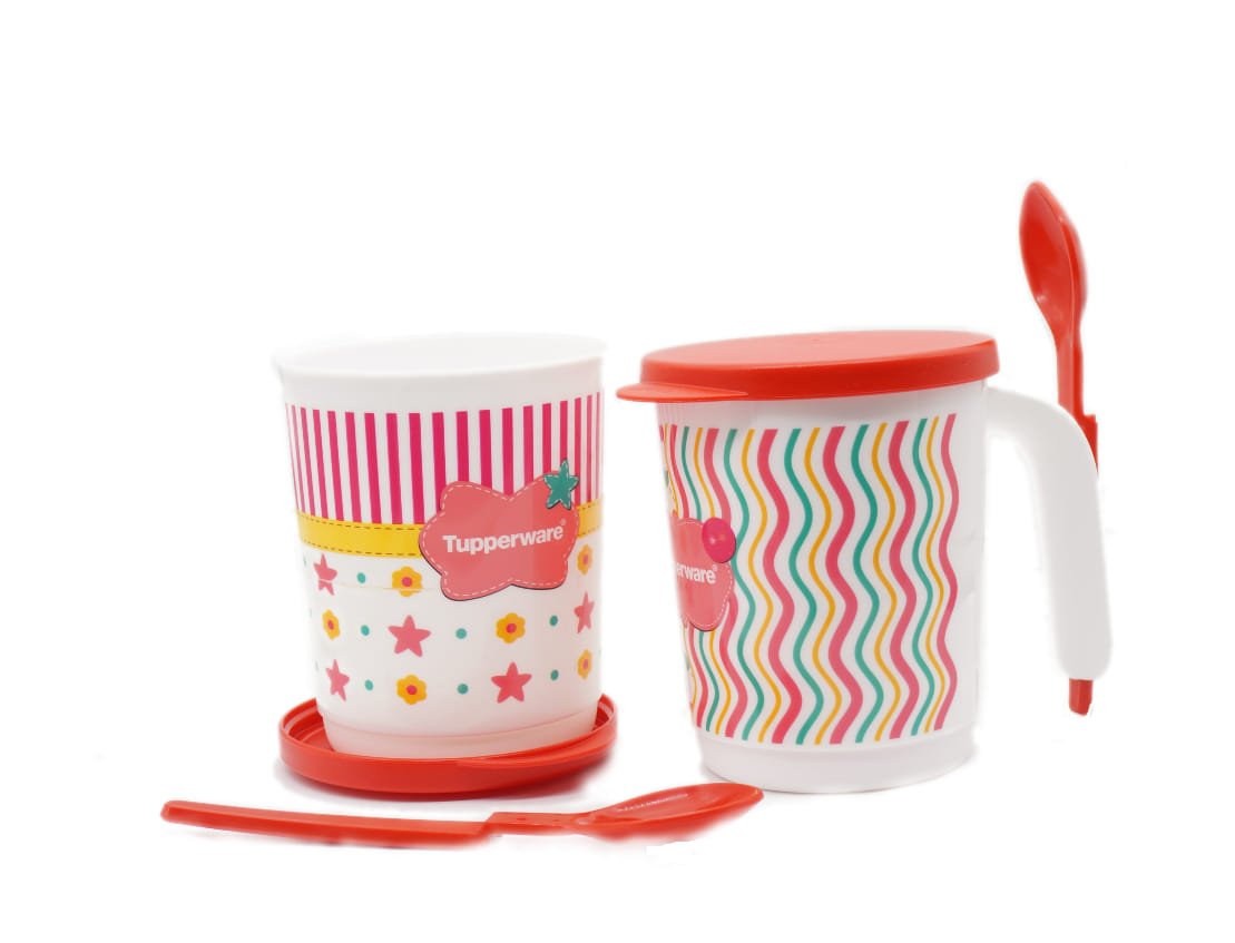 Tupperware 350ml Blushing Mug with seal + hanging spoon (PINK MUGS ...