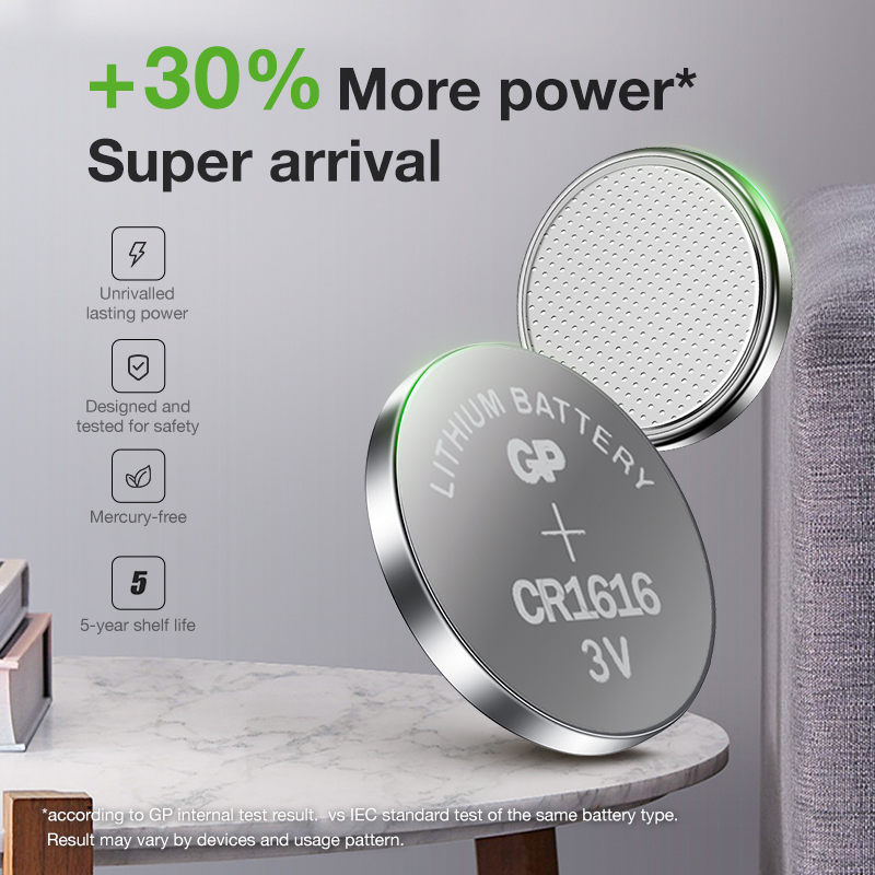 GP Lithium Coin Cells Battery CR1616 [ Card of 5s ] (DL1616 BR1616 ...