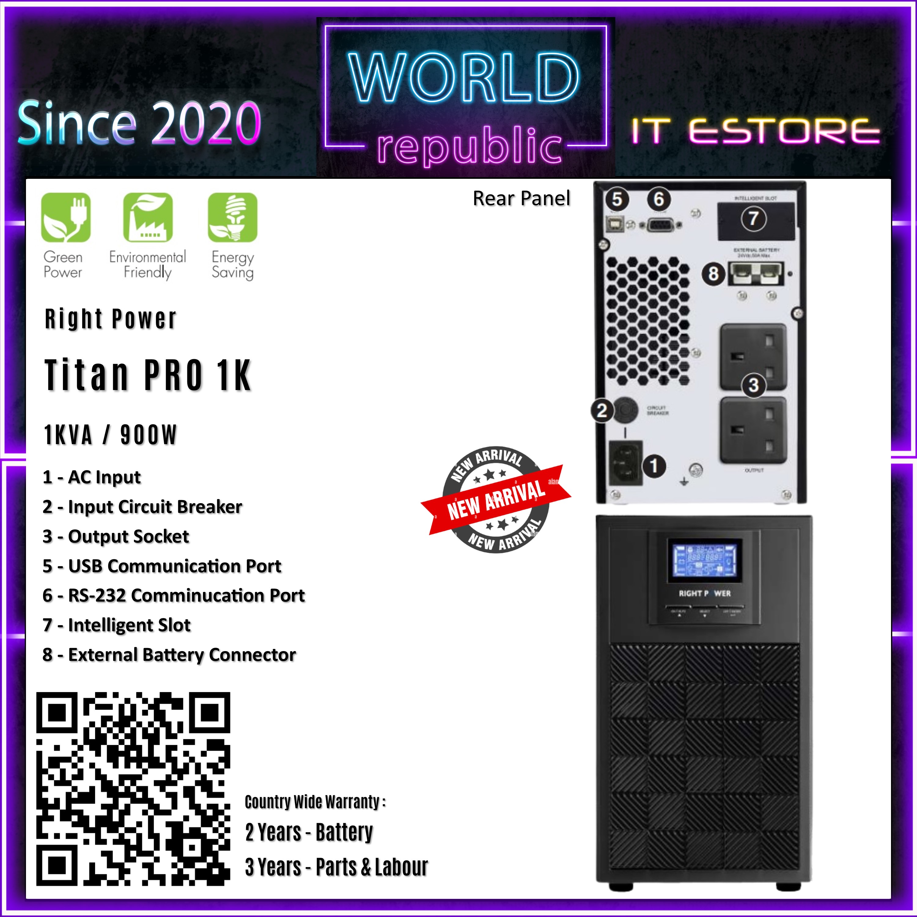 Right Power Titan PRO 1K / 900W UPS - TitanPro1k - Output Power Factor ...