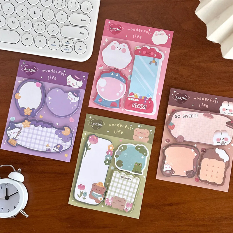 𝟯 𝗜𝗡 𝟭 》Cute Animal Creative Big Sticky Notes Student Memo Pad Writing ...