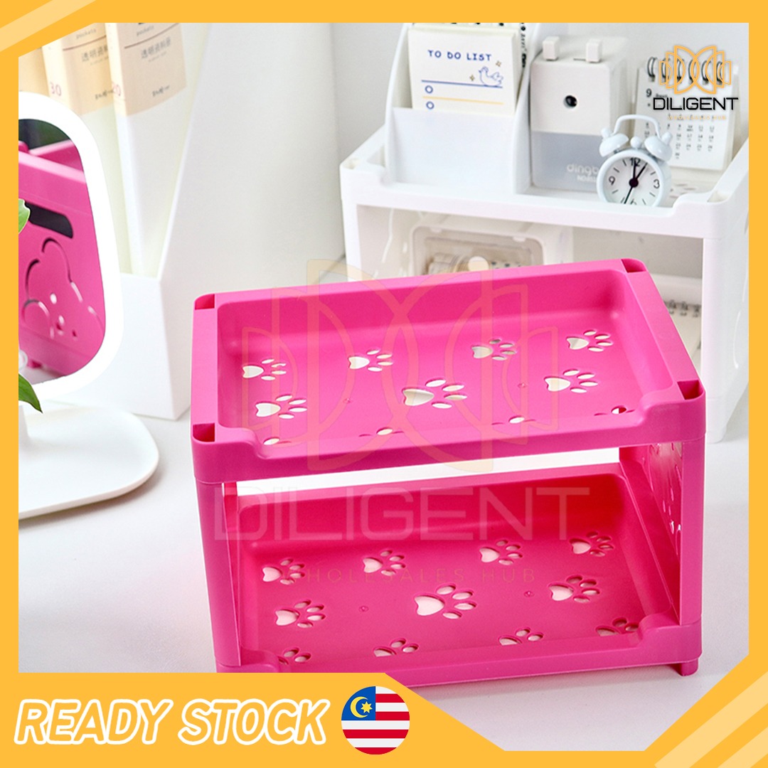 【D316 READY STOCK】Ins Style Stackable Storage Rack Multifunctional Desk ...