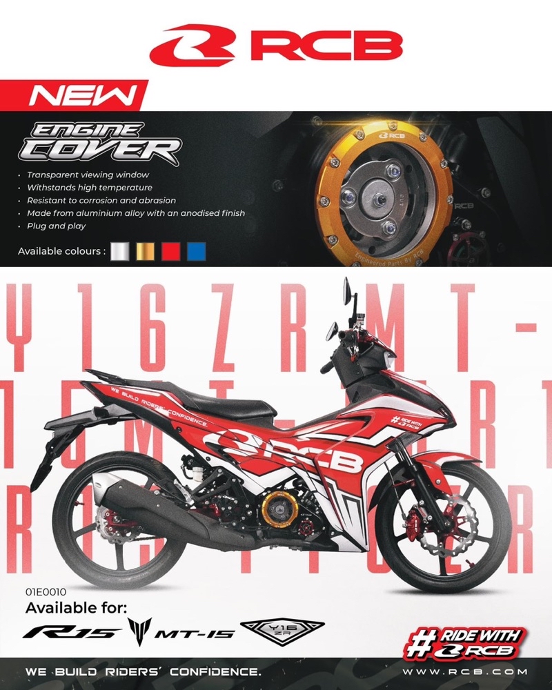 RCB Engine Cover Y16 Y16ZR R15 MT15 Y15ZR Y15 LC5S Without Kick Starter ...