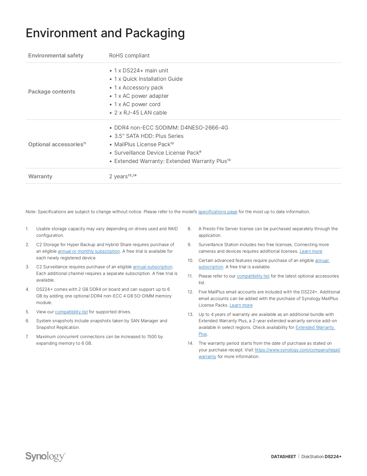 Synology DS224+ NAS DiskStation 2-Bays Enterprise NAS with Dual-Core ... Synology DS224+ NAS DiskStation 2-Bays Enterprise NAS with Dual-Core ...