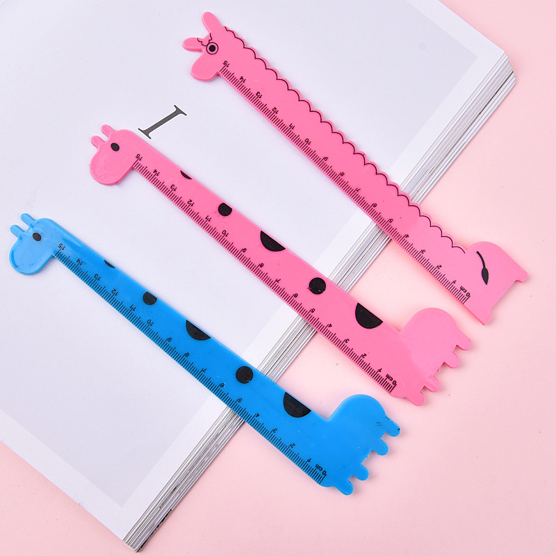 𝗖𝗟𝗘𝗔𝗥 𝗦𝗖𝗔𝗟𝗘 》 Cute Cartoon 15cm Animal Shape Plastic Ruler School ...