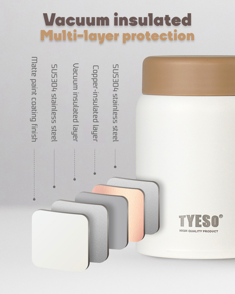 TYESO Thermos Food Jar 220ml/280ml Food-grade Stewed Pot Heat ...