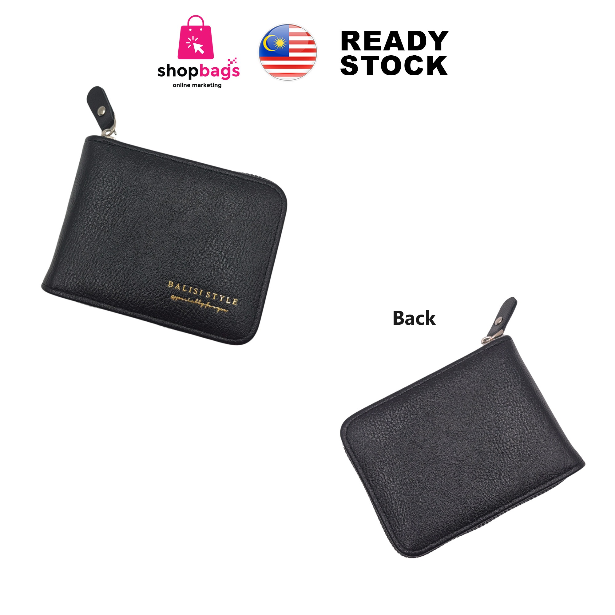 Dompet Berzip Kecil Untuk Lelaki PU Leather Small Zipper Wallet For Men ...