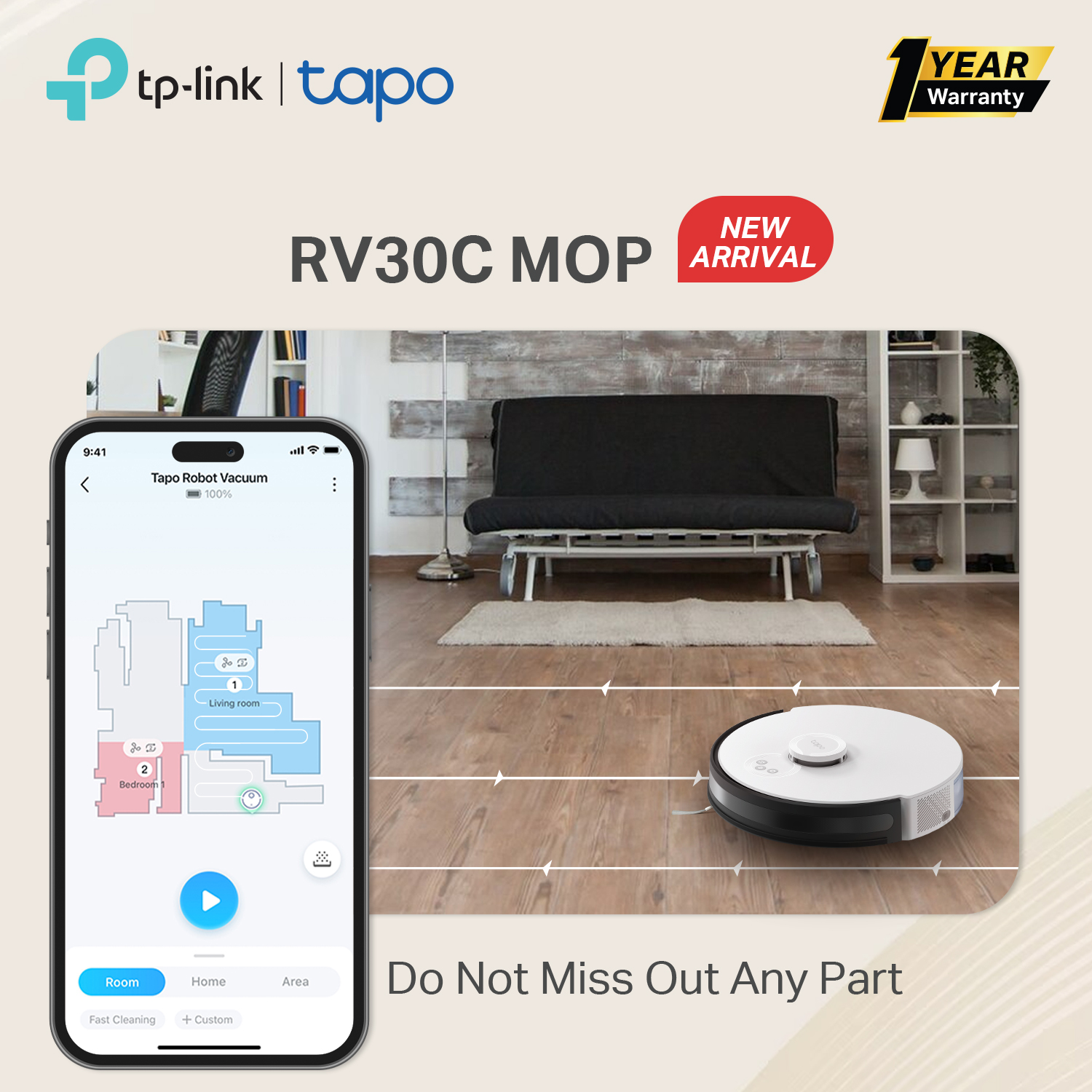 TP-Link Tapo RV30C Mop Plus & RV30C Mop Robot Vacuum & Mop Combo LiDAR ...