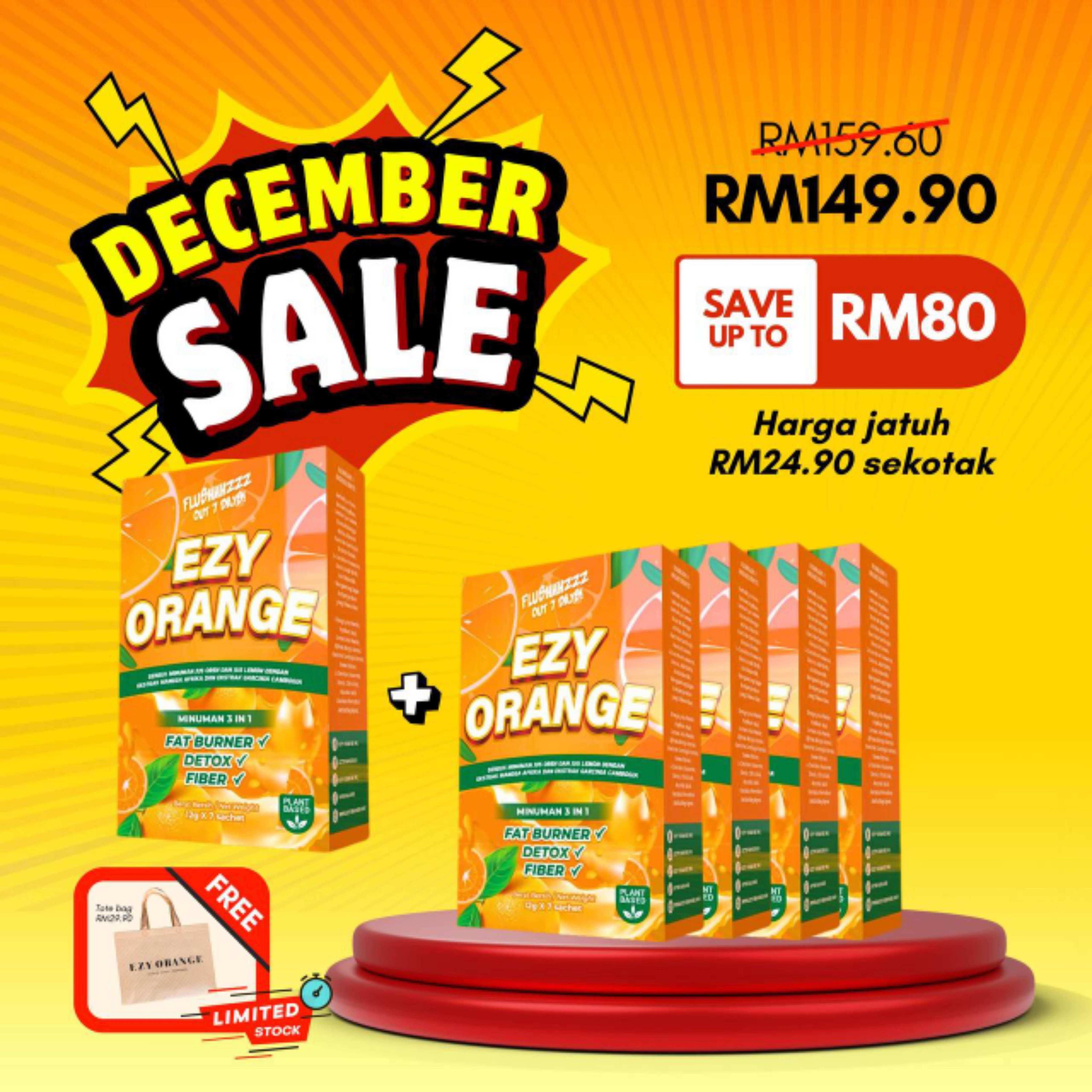 (FREE RANDOM SHAKER) EZY Orange EzyOrange Detox Drink Minuman Kawal Selera Makan Turun Berat ...