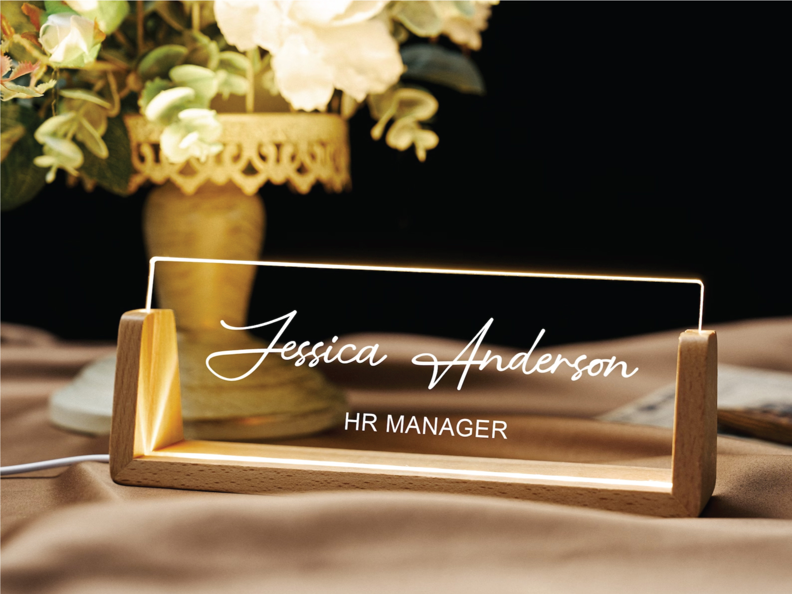 Customize Desk Name Display Tanda Nama Meja LED Papan Nama Cikgu Desk ...