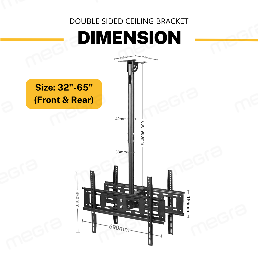 Ceiling Bracket LED TV Wall Mount Bracket / Dual TV Ceiling Mount ...