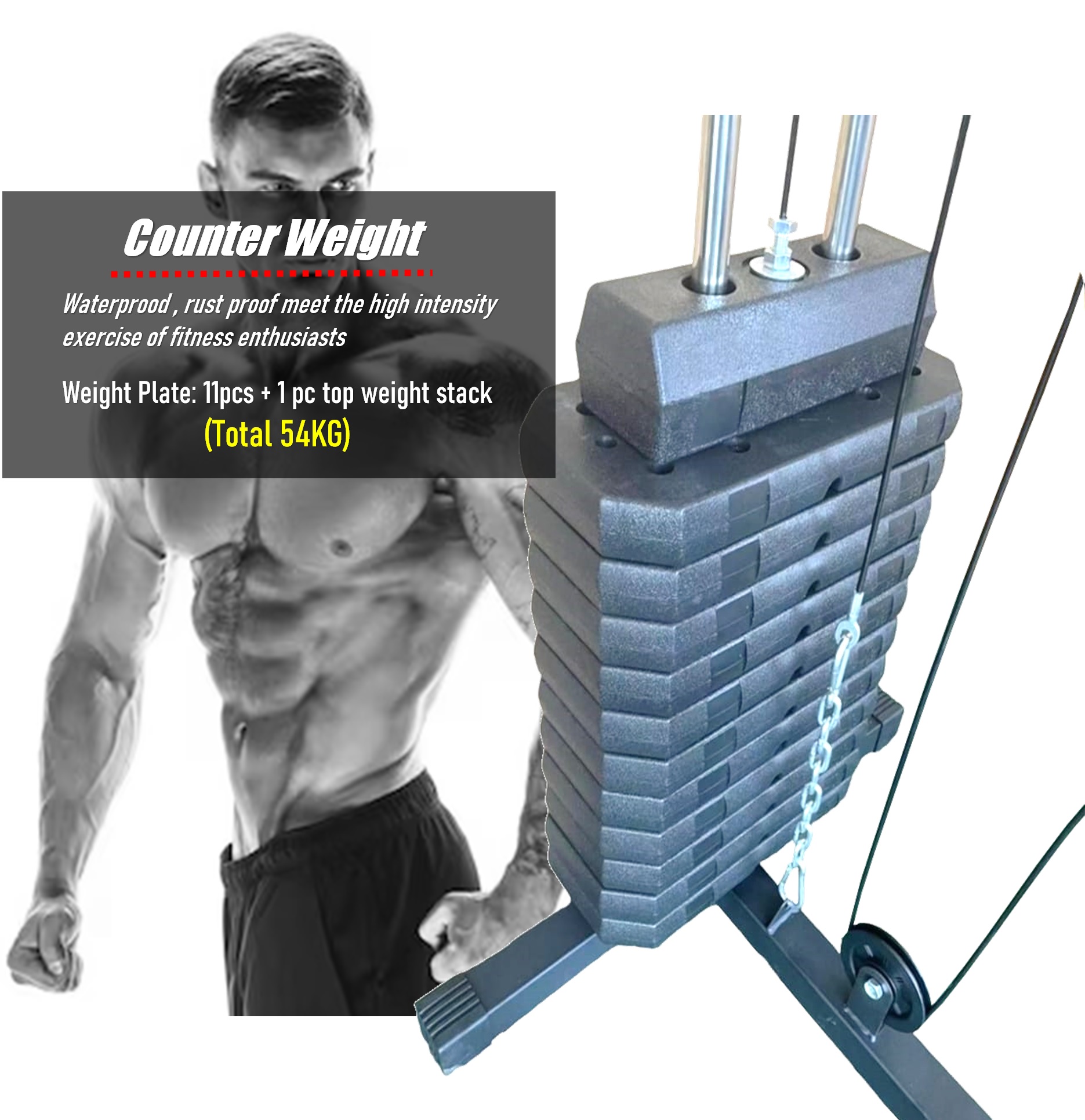 ADSports F3 All In 1 Multi-Function Home Gym 54KG Weight Stack Fitness ...