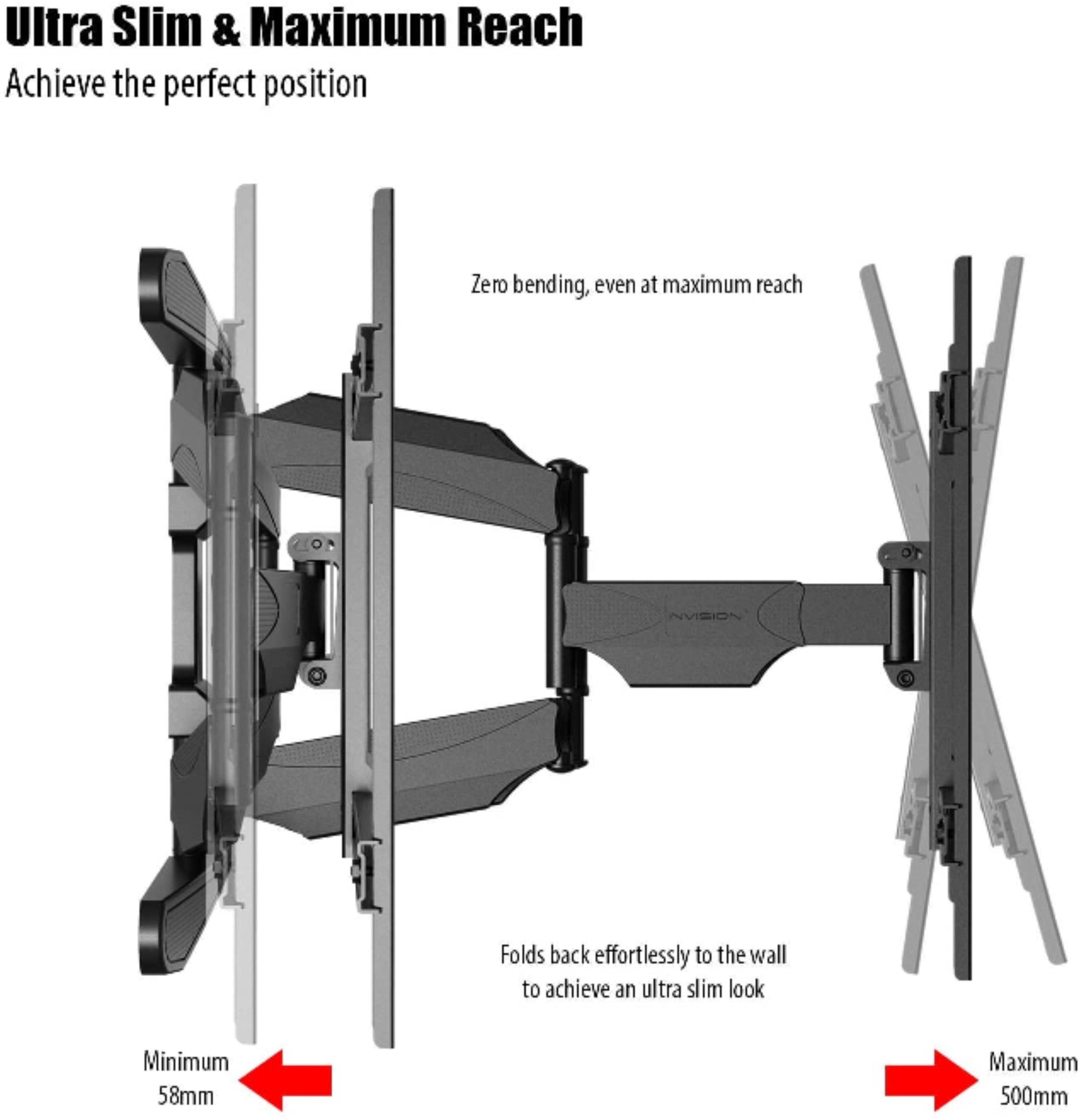 ZENO P700 HEAVY DUTY 40"-85" Adjustable Double Arms Swivel TV Wall ...