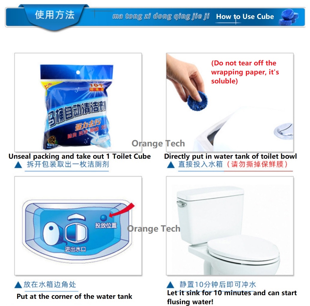 Toilet Bowl Blue Cube Water Soluble Auto Cleaning Deodorant Toilet ...