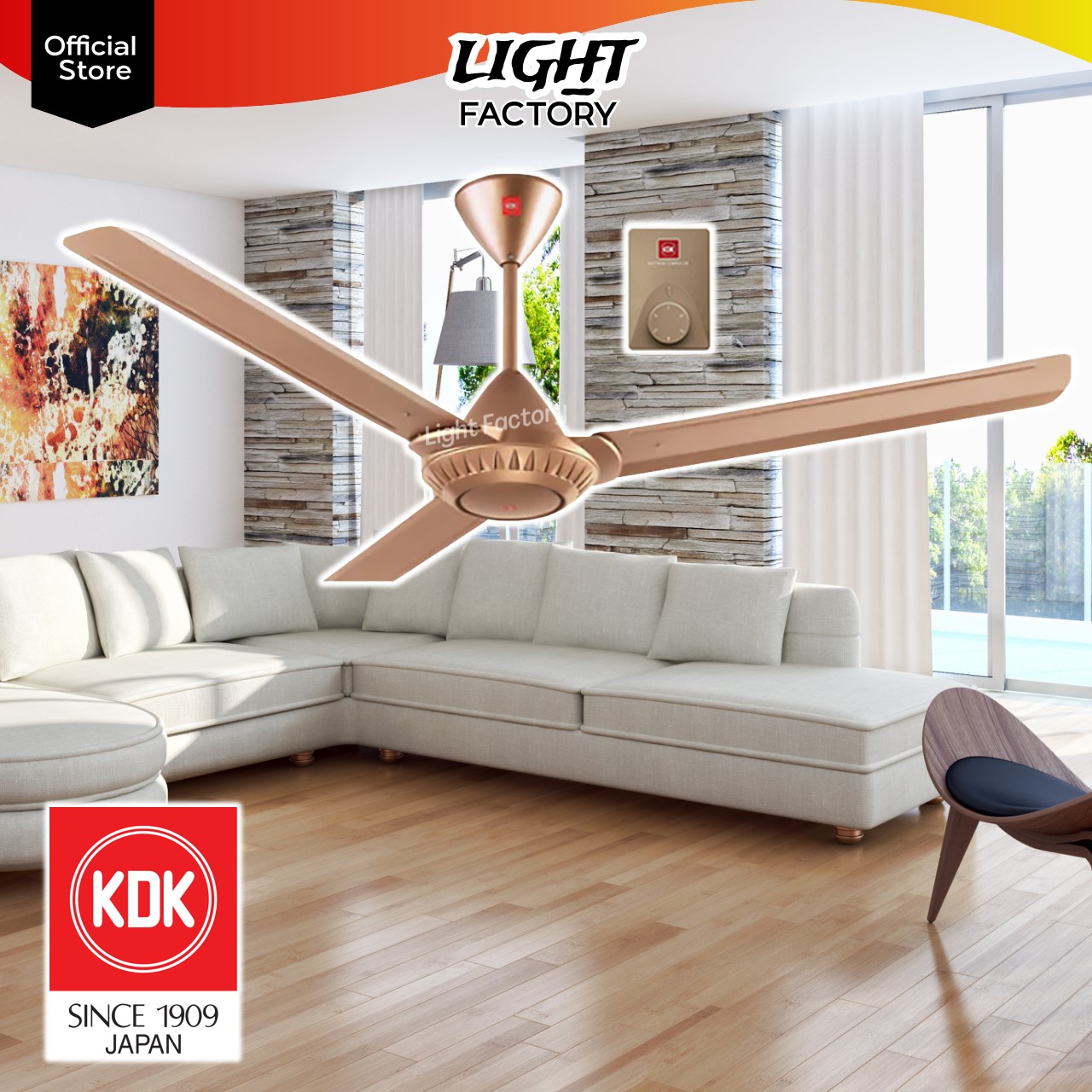 🔥HOT🔥 KDK K15W0 60" 3 Blades AC Motor Ceiling Fan with 5 Speeds Control ...