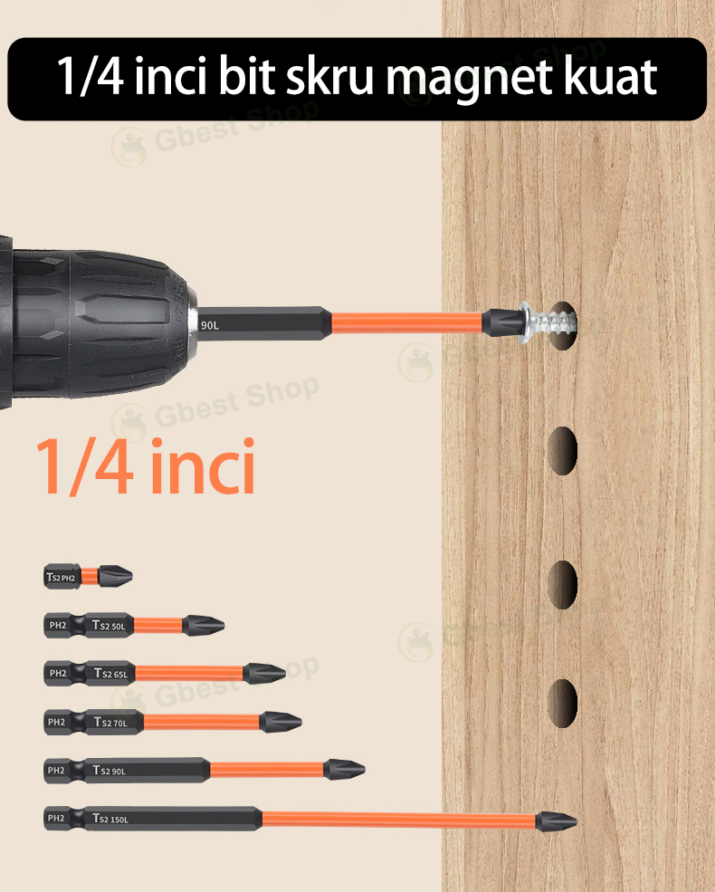 Magnetic Batch Screwdriver Bit Set Anti Slip Electrician Home Screw Driver Industrial Grade ...