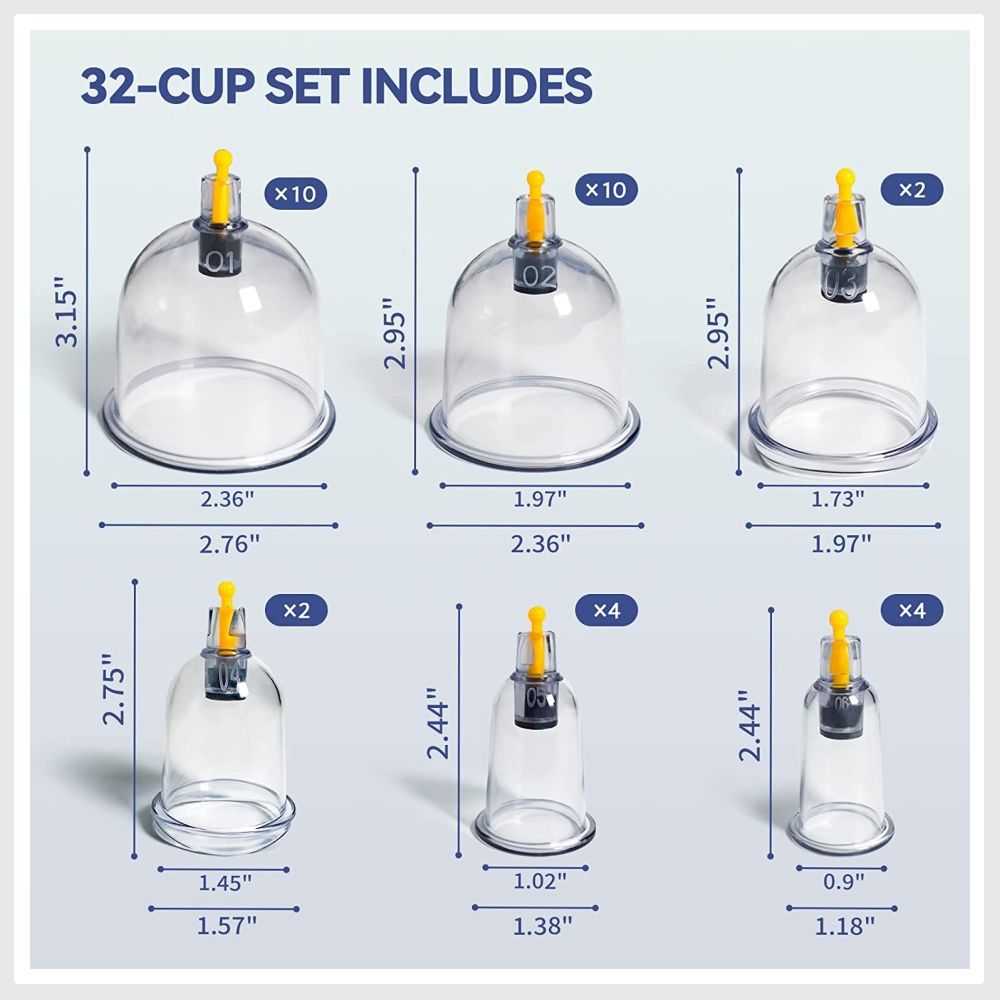 Cupping Cup Set 32 Cup Alat Bekam Cawan Bekam Badan Body Massager Cawan ...