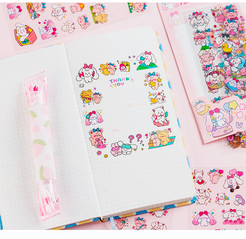 Whitespace 10pcs Cute Animal Planet Sticker Pack Transparent Waterproof ...