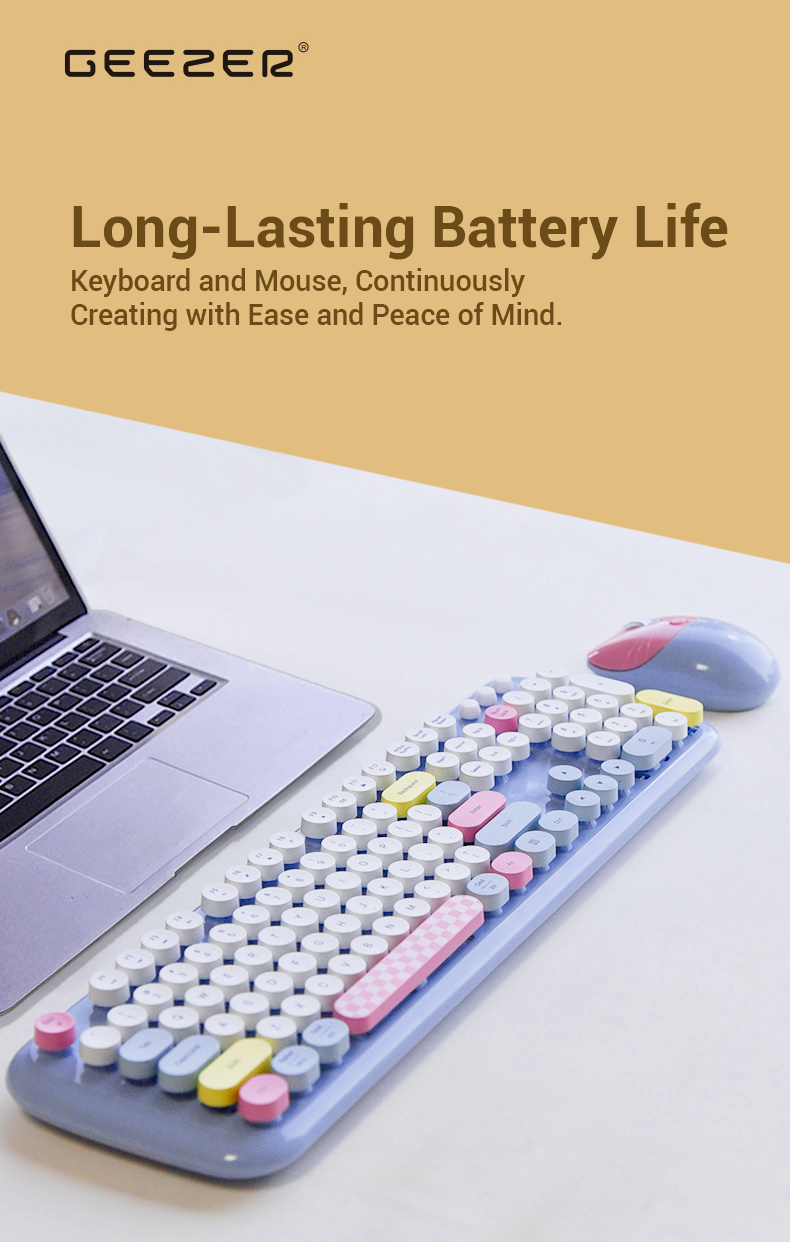 (1 Yr Warranty) Geezer Zero 2.4Ghz Wireless Keyboard & Mouse Combo Set ...