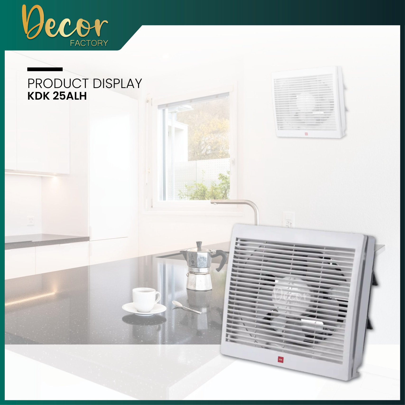 KDK 20ALH 8''20cm / KDK 25ALH 10''25cm Wall Exhaust Ventilating Fan ...