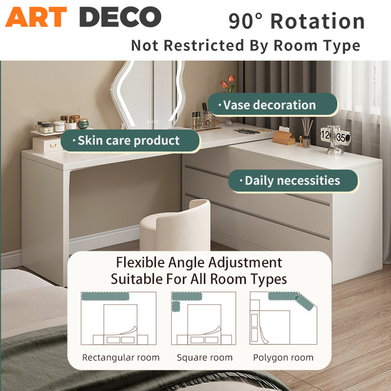 Dressing Table L Shape Table Makeup Table With Drawer Meja makeup Chest ...