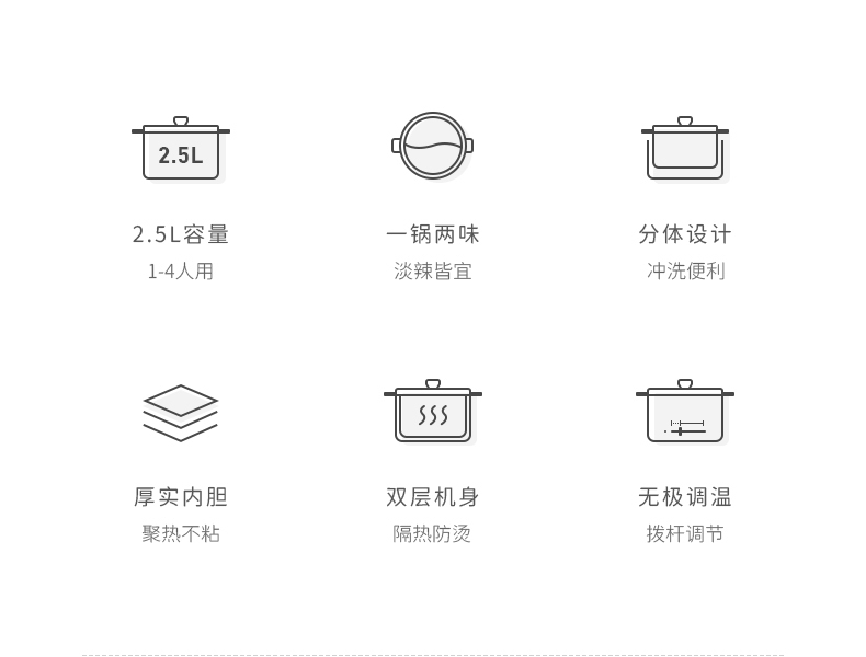Olayks Electric Detachable Cooker Dual Side Steamboat Hotpot Cooker 2.5L 多功能分体式电火锅 鸳鸯火锅 电煮锅 1 ...