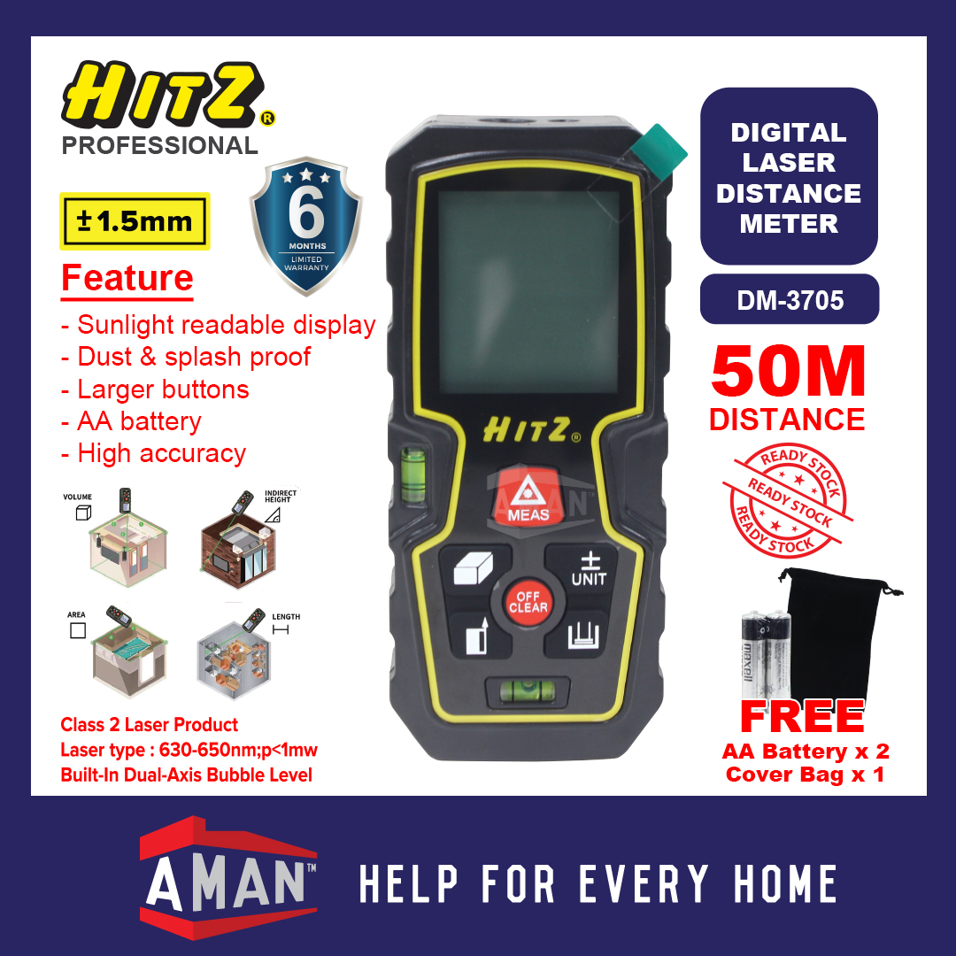 HITZ Digital Laser Distance Meter 50M 100M | Shopee Malaysia