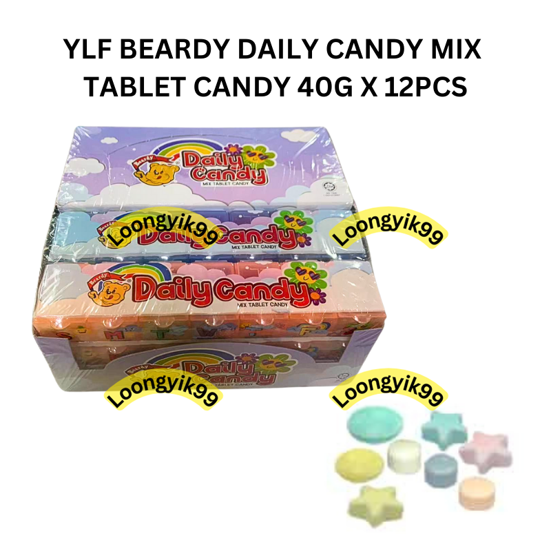 YLF BEARDY DAILY CANDY MIX TABLET CANDY 40G X 12PCS HALAL | Shopee Malaysia