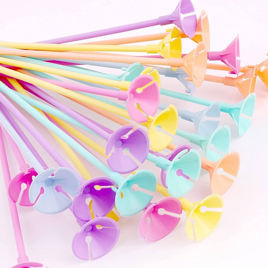 🇲🇾 40cm Balloon Stick Plastic Rod Stand Latex Balloon Holder Cup Party ...