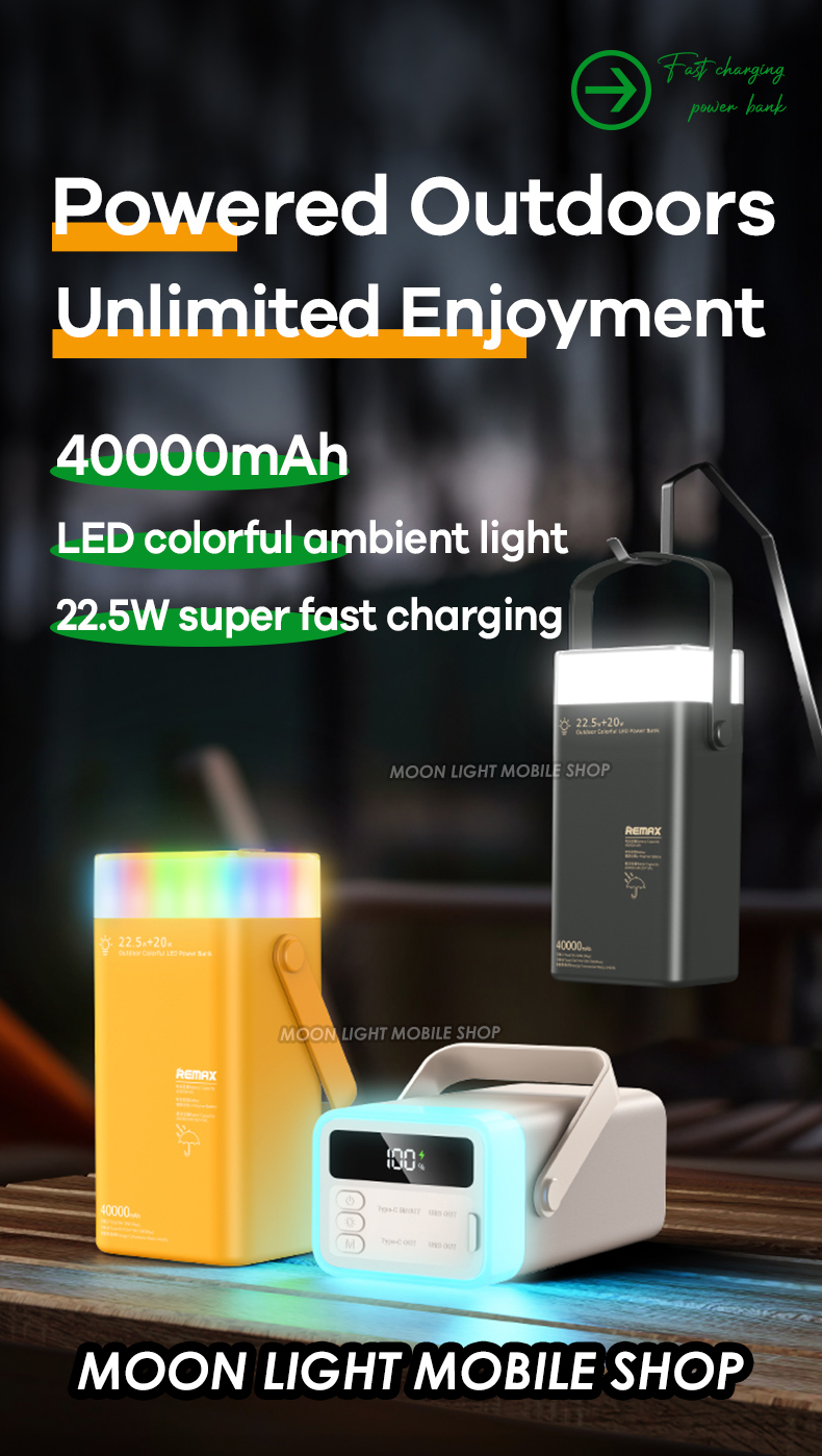 𝟰𝟬𝟬𝟬𝟬𝗺𝗔𝗵 !! Remax Original Power Bank Fast Charging 40000mAh RPP596 40k ...
