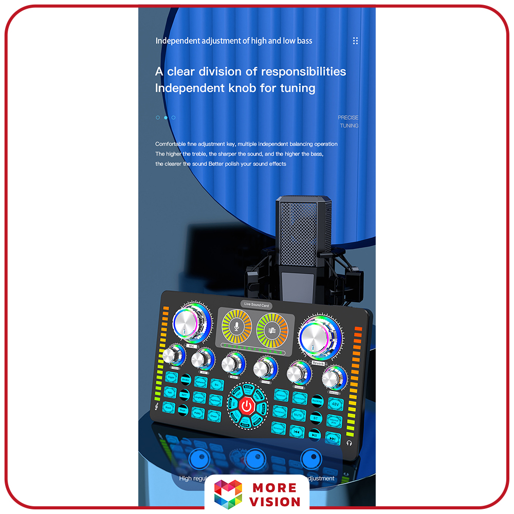 Q7 Live Sound Card Mixer Streamer HIFI Record Sing Noise Reduction ...