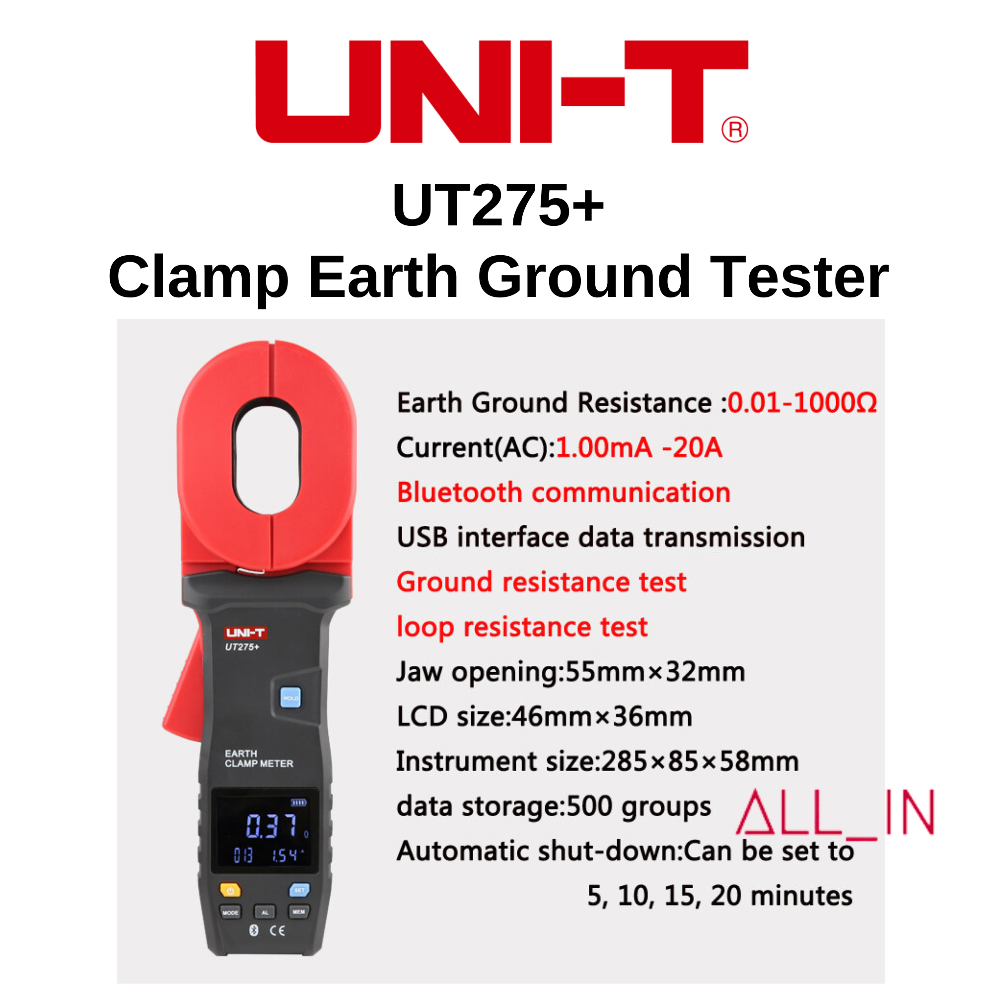 UNI-T UT275+ Clamp Earth Ground Tester-Ready Stock | Shopee Malaysia