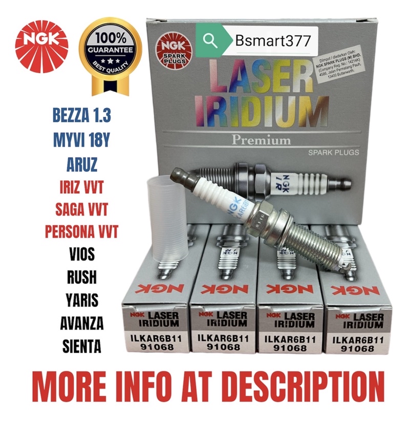 100% original ngk laser iridium spark plug ILKAR6B11 bezza 1.3L/myvi ...