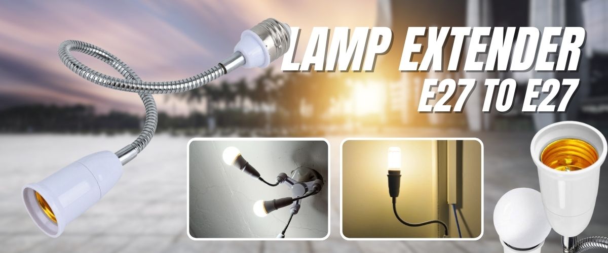 29.5cm ES to ES Extender Lamp Holder E27 Extender Flexible Gooseneck ...