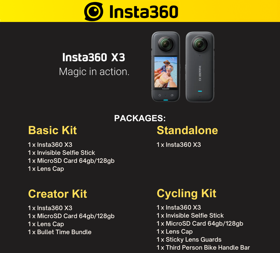 Insta360 X3 5.7K Video 72MP Photo 360 Pocket Camera | Shopee Malaysia
