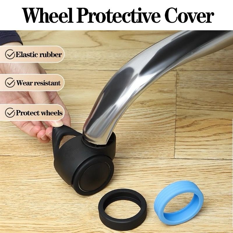 8pcs/set Anti-wear Luggage Wheels Protector Cover Elastic Silicone ...
