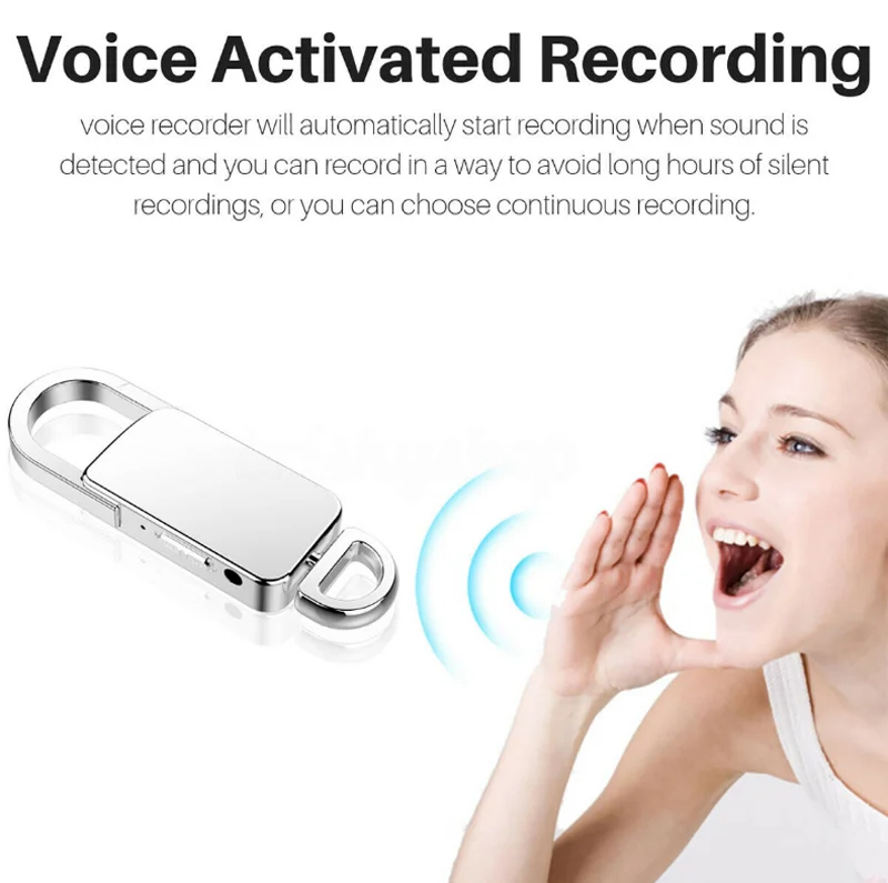 Keychain Voice Recorder Voice Mini Audio Media Player Student Teacher ...