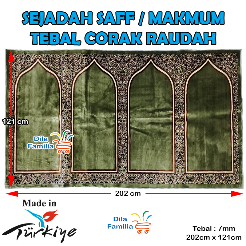 Sejadah Saff Makmum Tebal Corak Bunga Raudah Masjid Nabawi Madinah ...