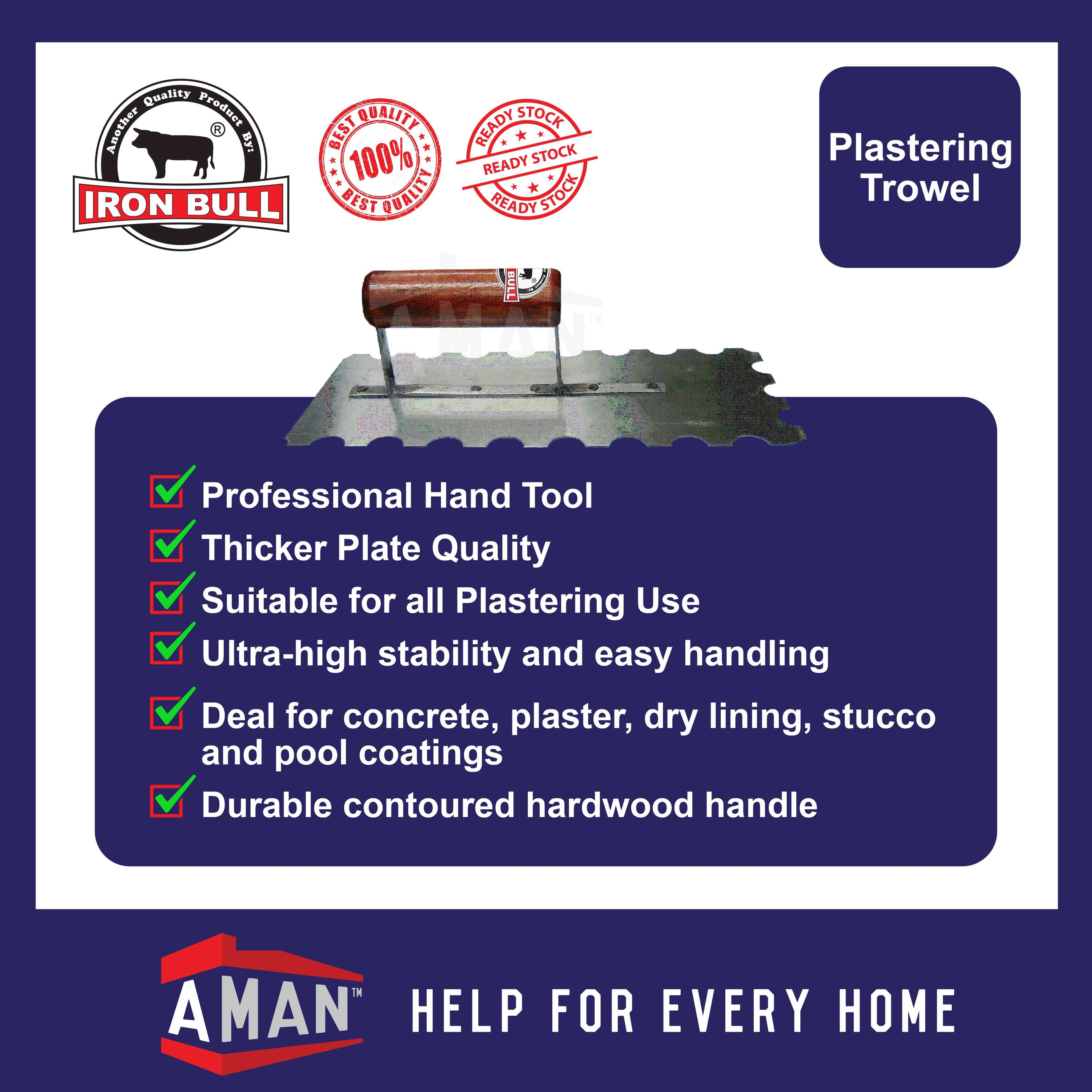 IRON BULL Plastering Trowel Cement Trowel Plaster Trowel Tile Small ...