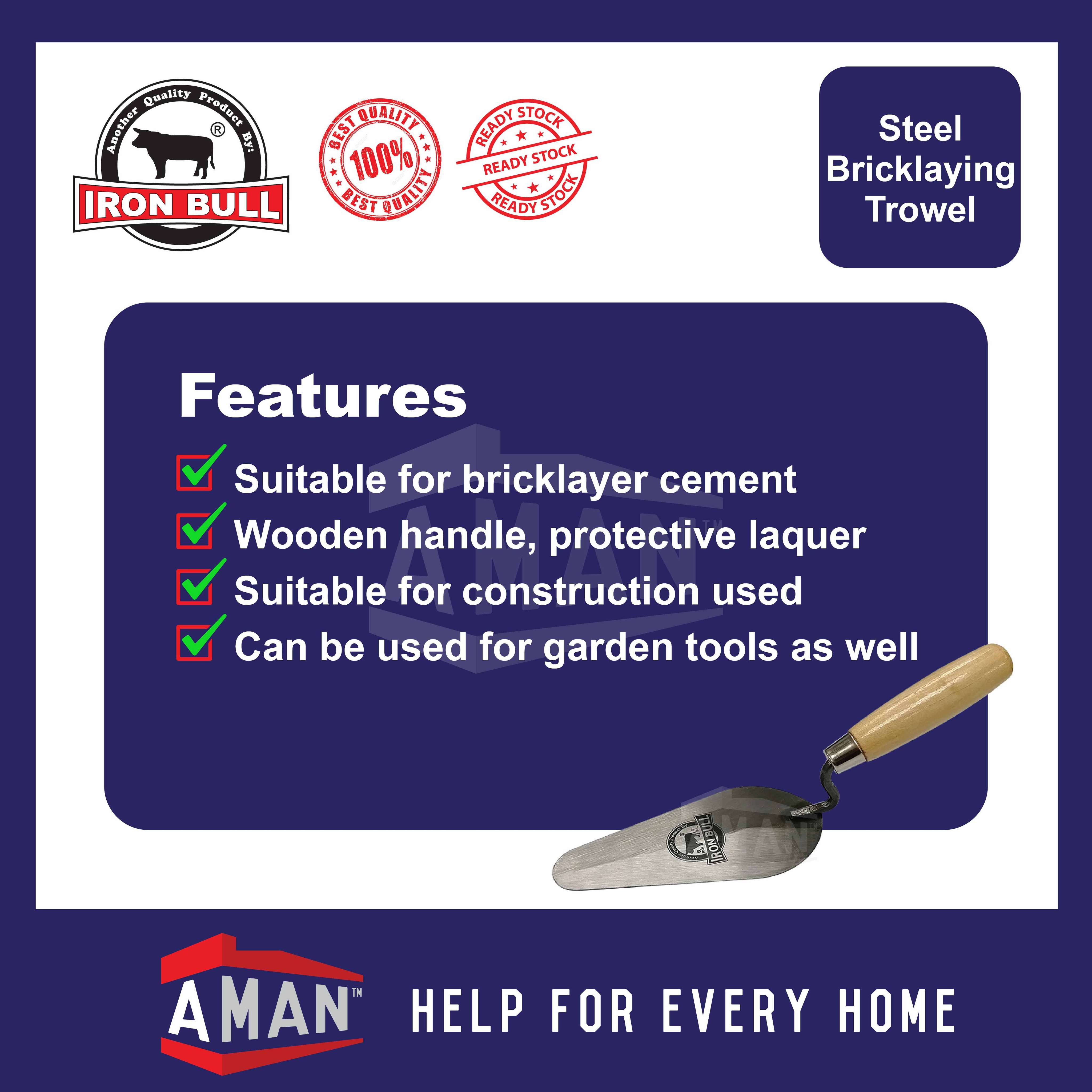 8" Cement Bricklaying Trowel Plastering Trowel Small Shovel Hand Tools ...