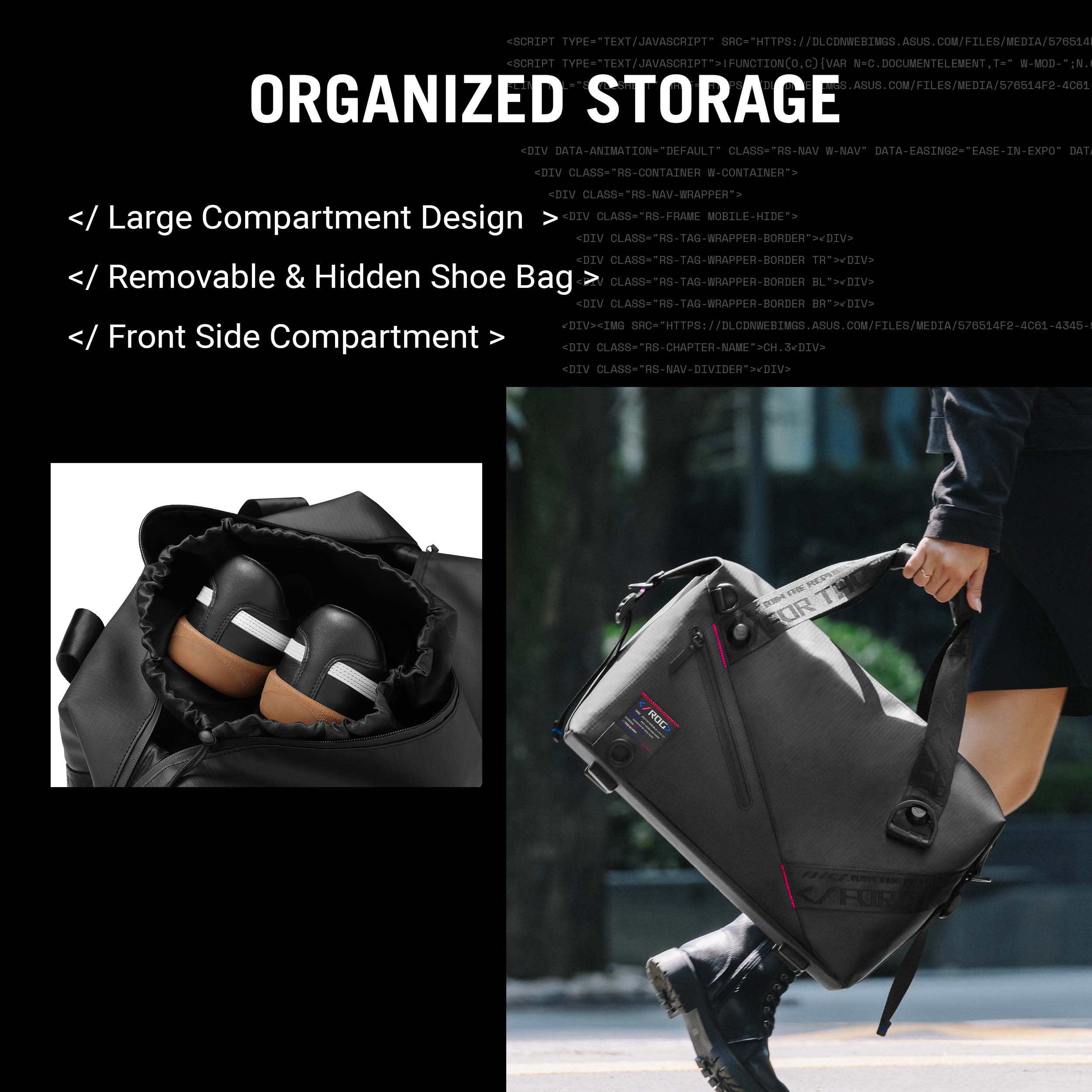 ASUS BC3700 ROG SLASH Duffle Bag ( 90XB08Q0-BBA000 ) | Shopee Malaysia