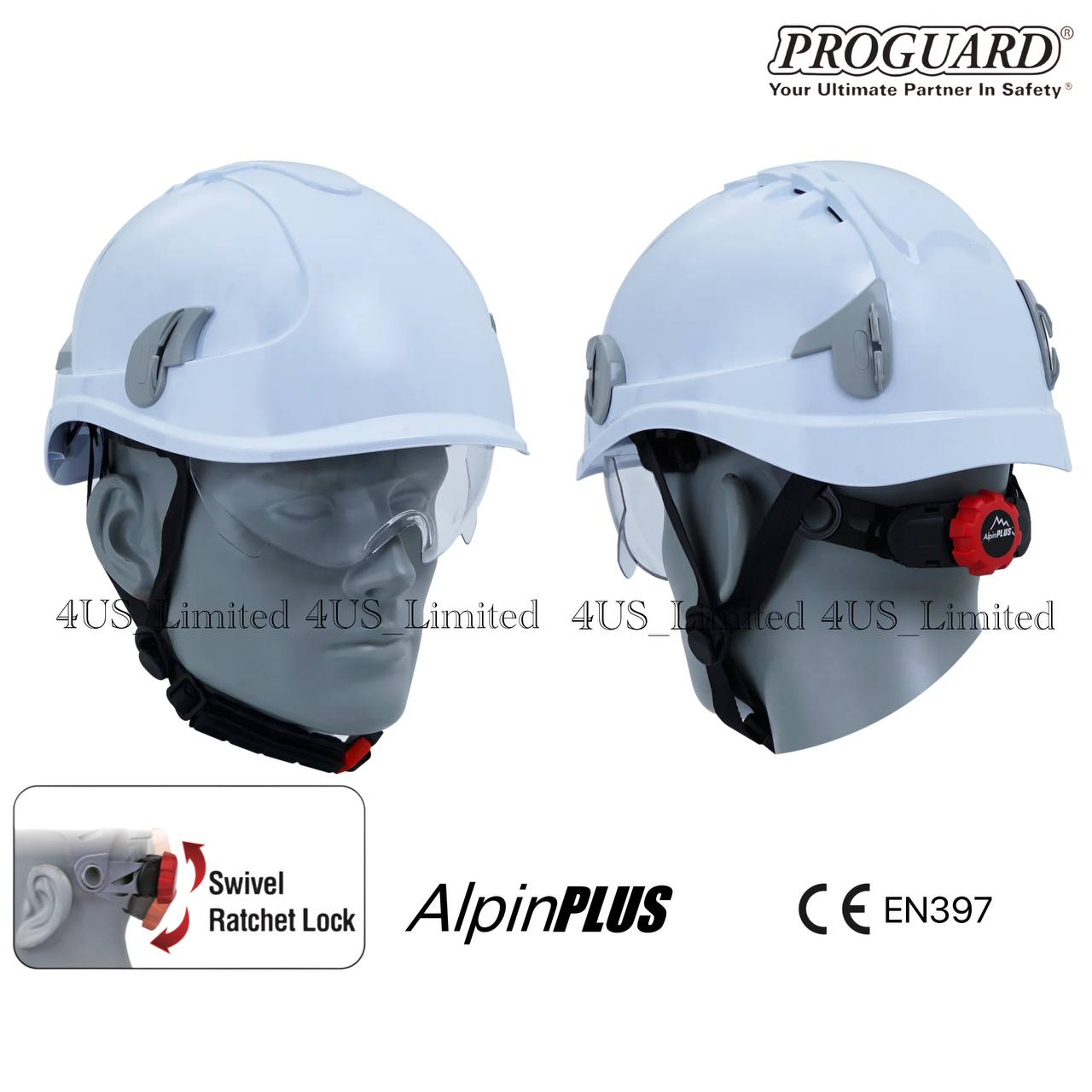 PROGUARD AlpinPLUS Lightweight Safety Helmet Fitted With Safety ...
