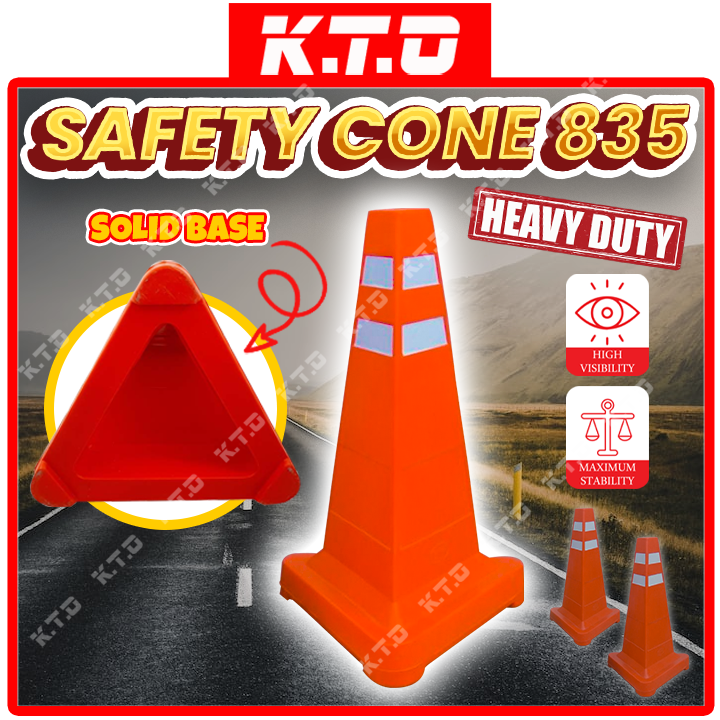 70cm Portable Reflective Triangle Safety Cone Traffic Parking Road ...