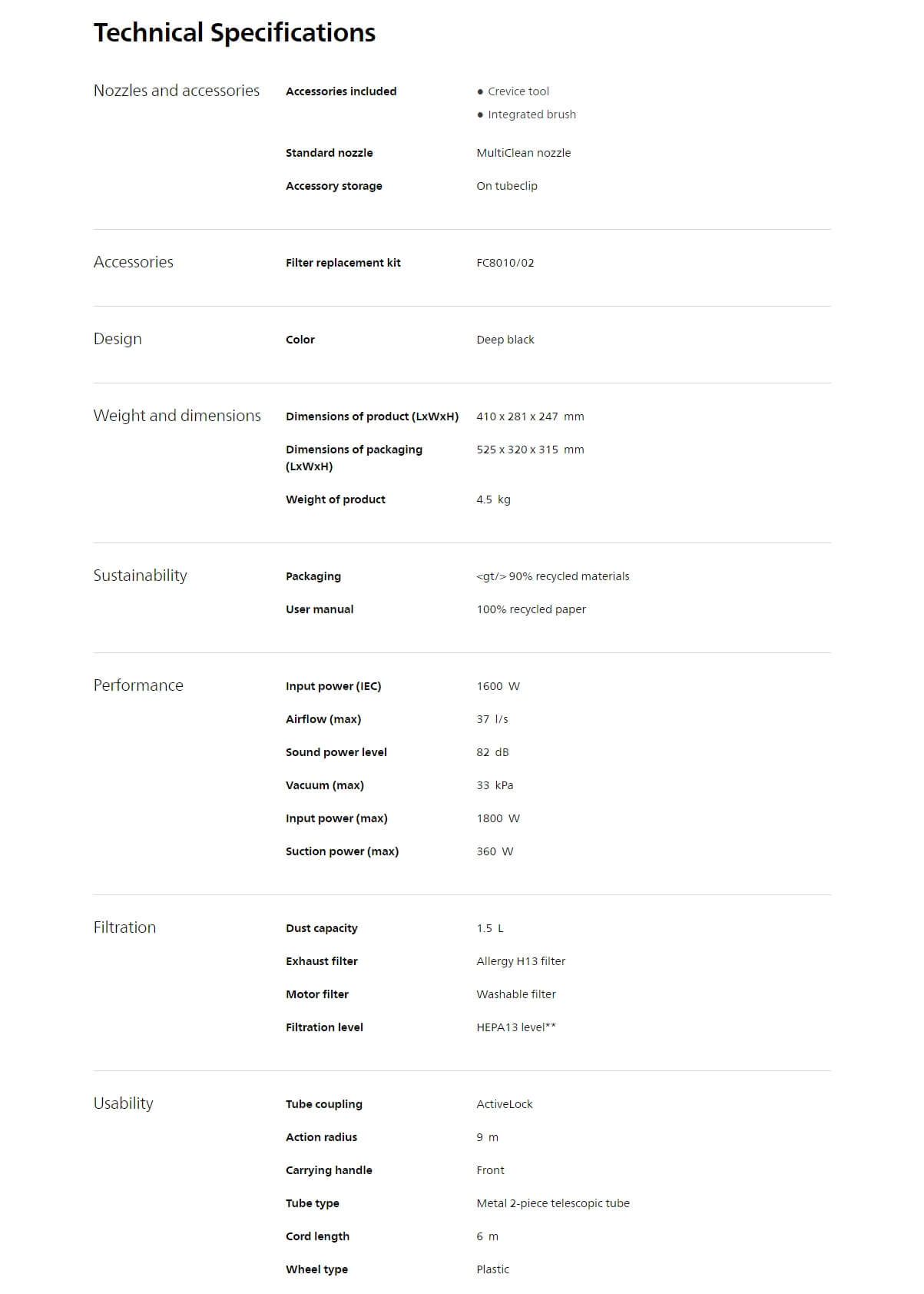 Philips FC9350/62 Vacuum Cleaner Power Pro Bagless 1800W | Shopee Malaysia