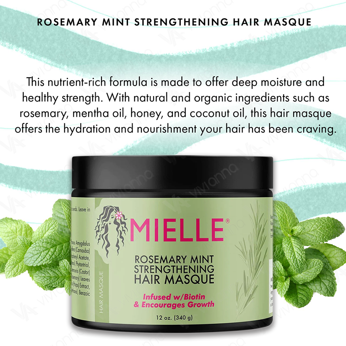 Mielle Hair Masque 340g, Mielle Organics Rosemary Hair Mask, Mint ...