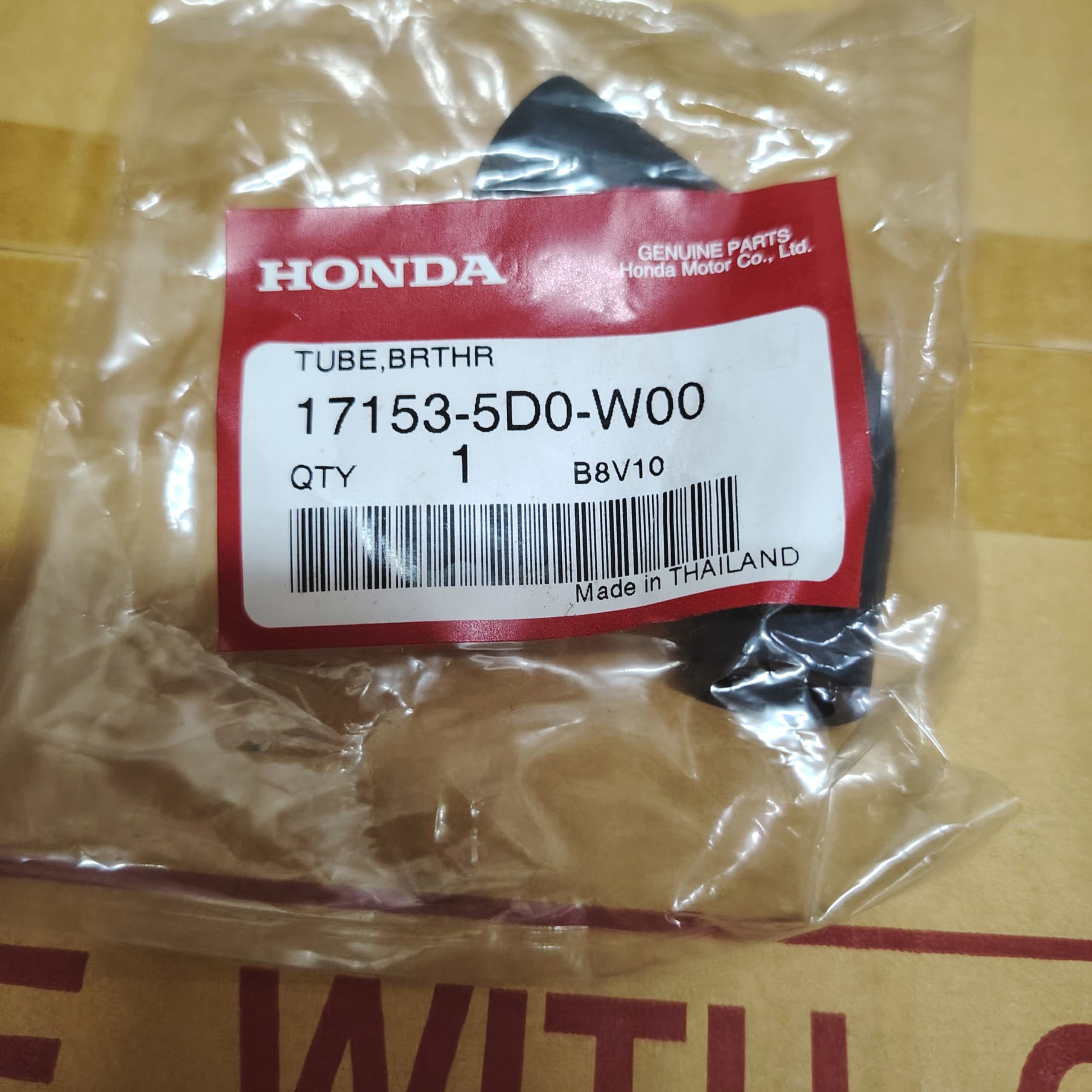 17153-5D0-W00 Genuine PCV Tube Breather Honda Accord T2A 2.0 / Civic ...