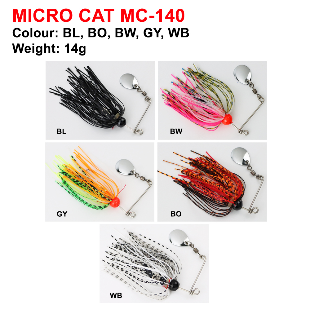 (14g) Bakau Spinner Bait - Micro Cat #MC 140 Artificial Fishing Lure ...