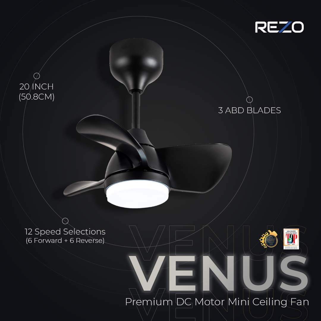 REZO VENUS / LORCA / MICA LED 3B 20/23/30 inches DC Motor Ceiling Fan ...